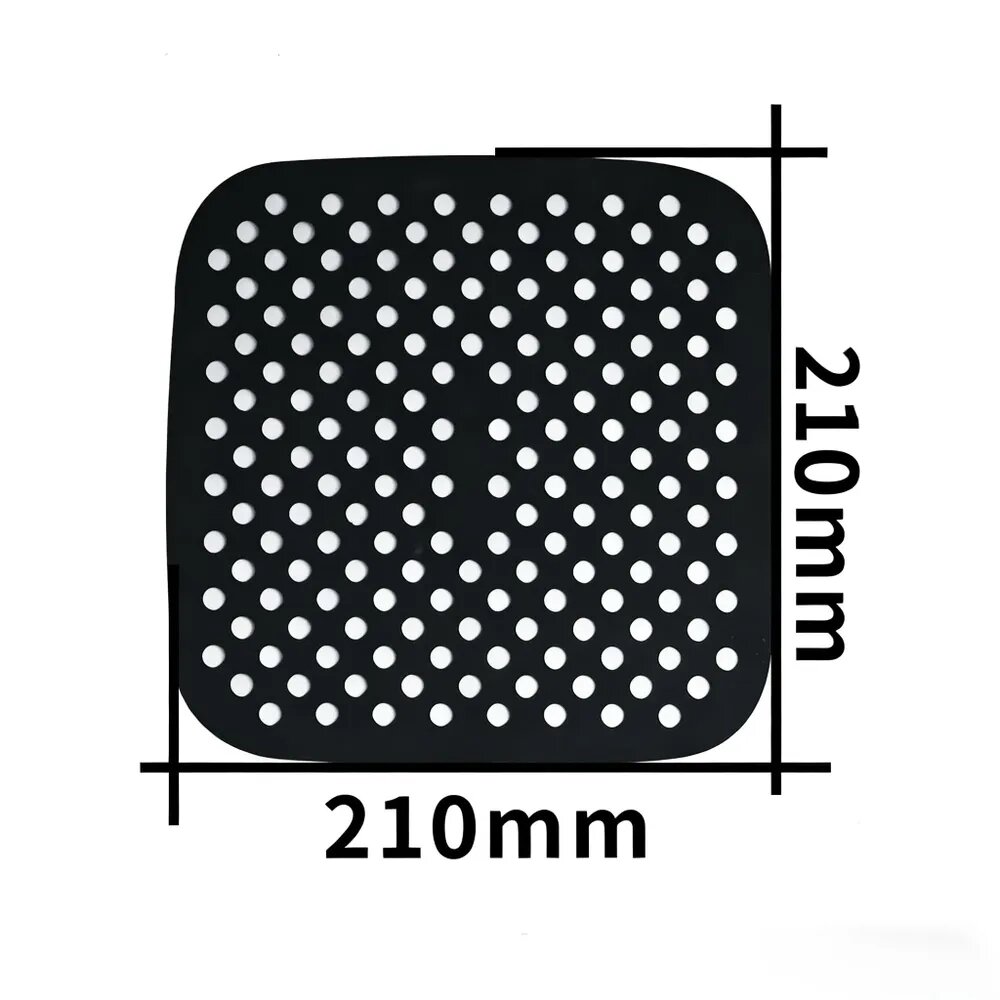 Коврик для приготовления, силикон, антипригарное покрытие, для фритюрниц, черный