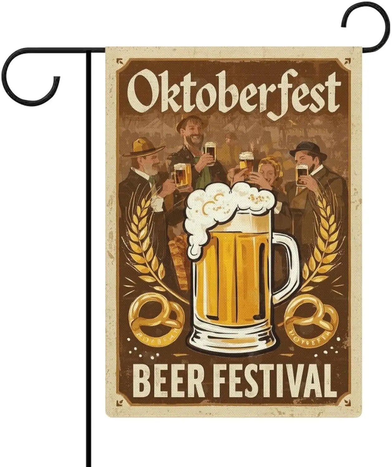 Садовый флаг «Октоберфест Улюжда Вусум Zum Октоберфест Пиво» двусторонний 12x18 из мешковины сезонное украшение двора для улицы KZA