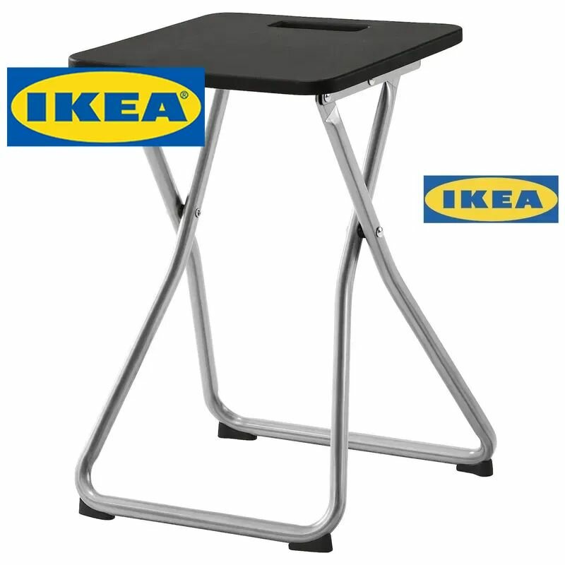 GUNDE IKEA складной стул табурет, черный