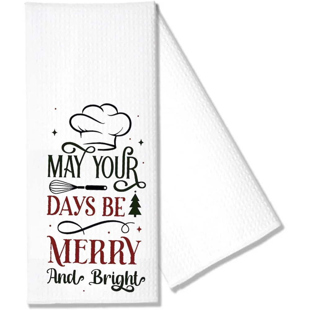 Рождественское вафельное полотенце "Merry and Bright"