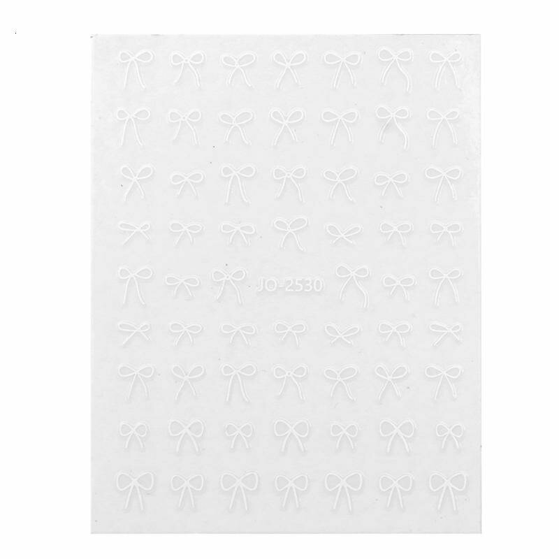 Банты наклейки для ногтей, Белый