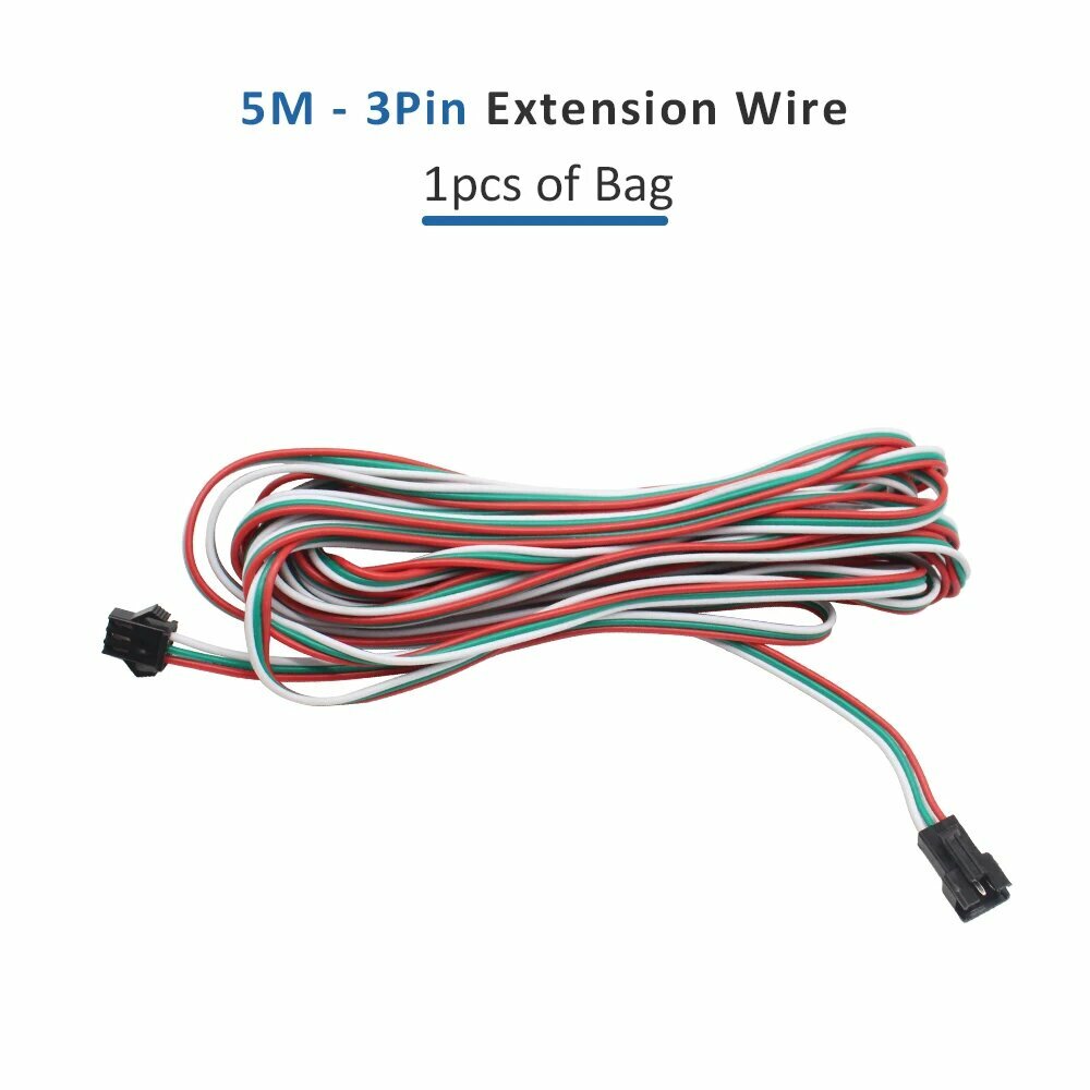 5M 3Pin RGB удлинитель провода