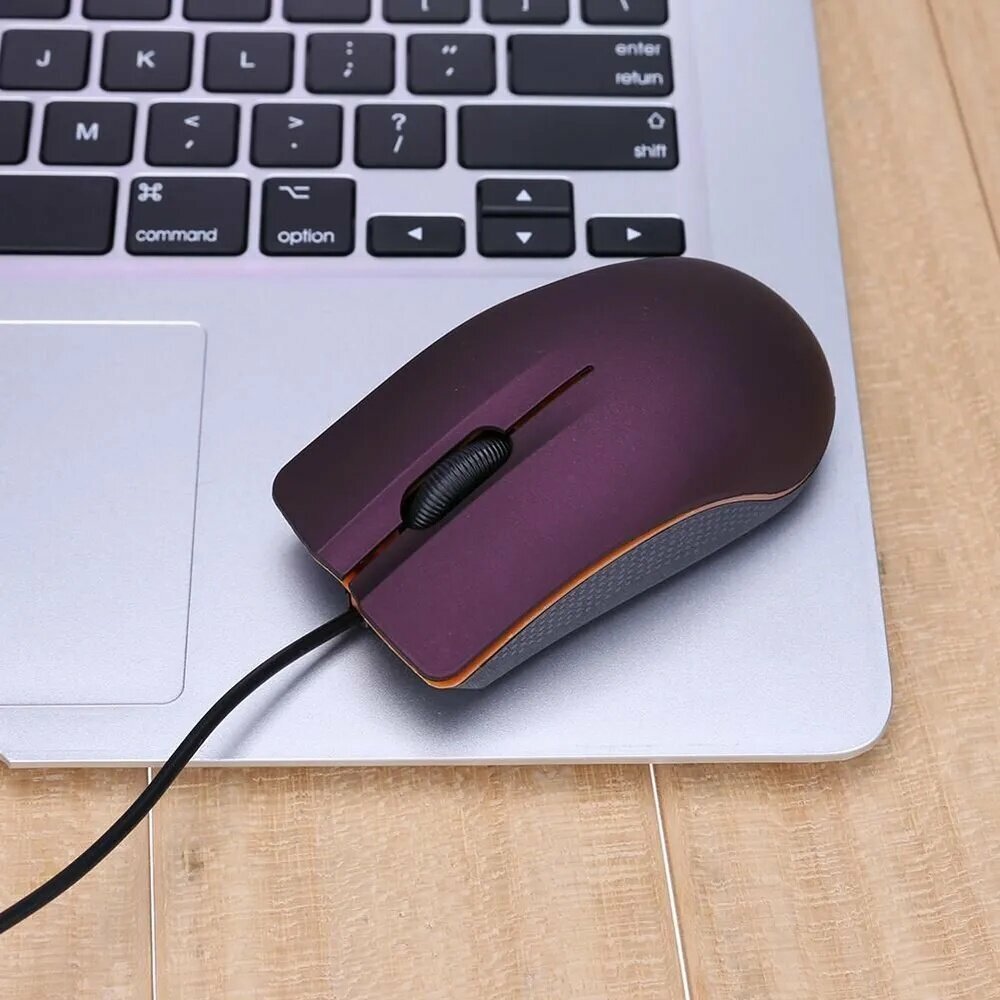 Milochic Мышь проводная Проводная мышь Lenovo M20USB, 3 кнопки, эргономичная, фиолетовый