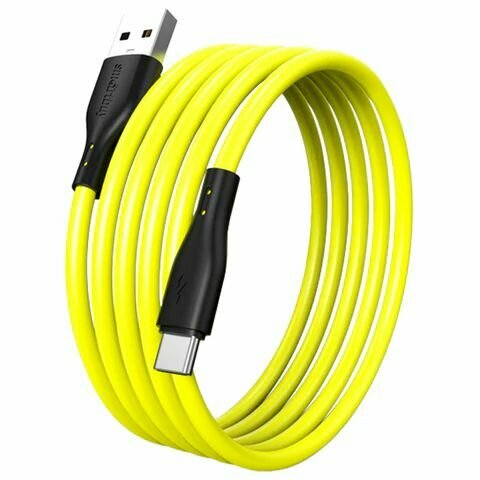 2 шт. Кабель S21 USB Type-C, 1 м, 3 А, SMARTBUY, для зарядки и передачи данных, желтый, 93409, iK-3112-S21by