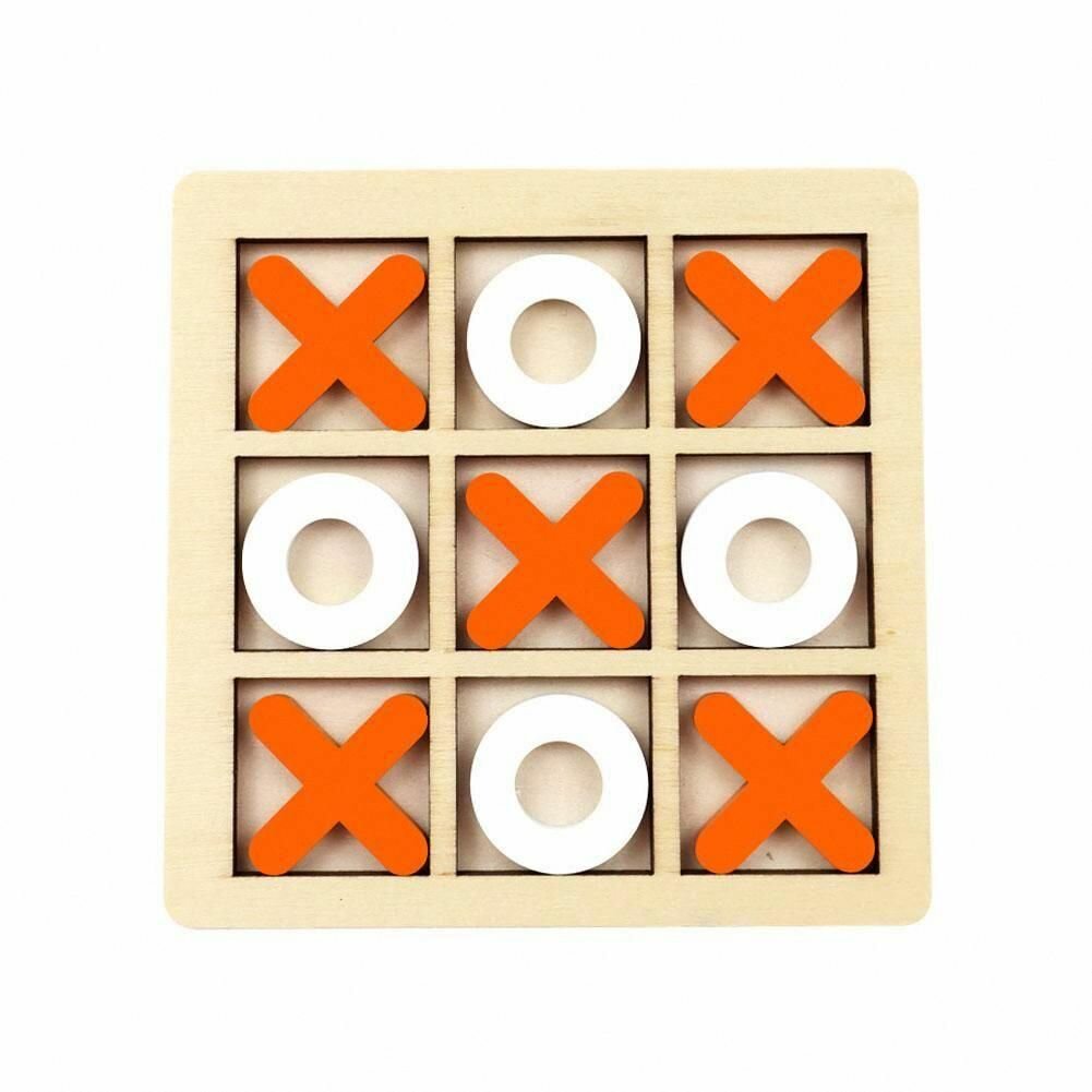 Деревянная доска Крестики-нолики XO Настольная головоломка Игрушка