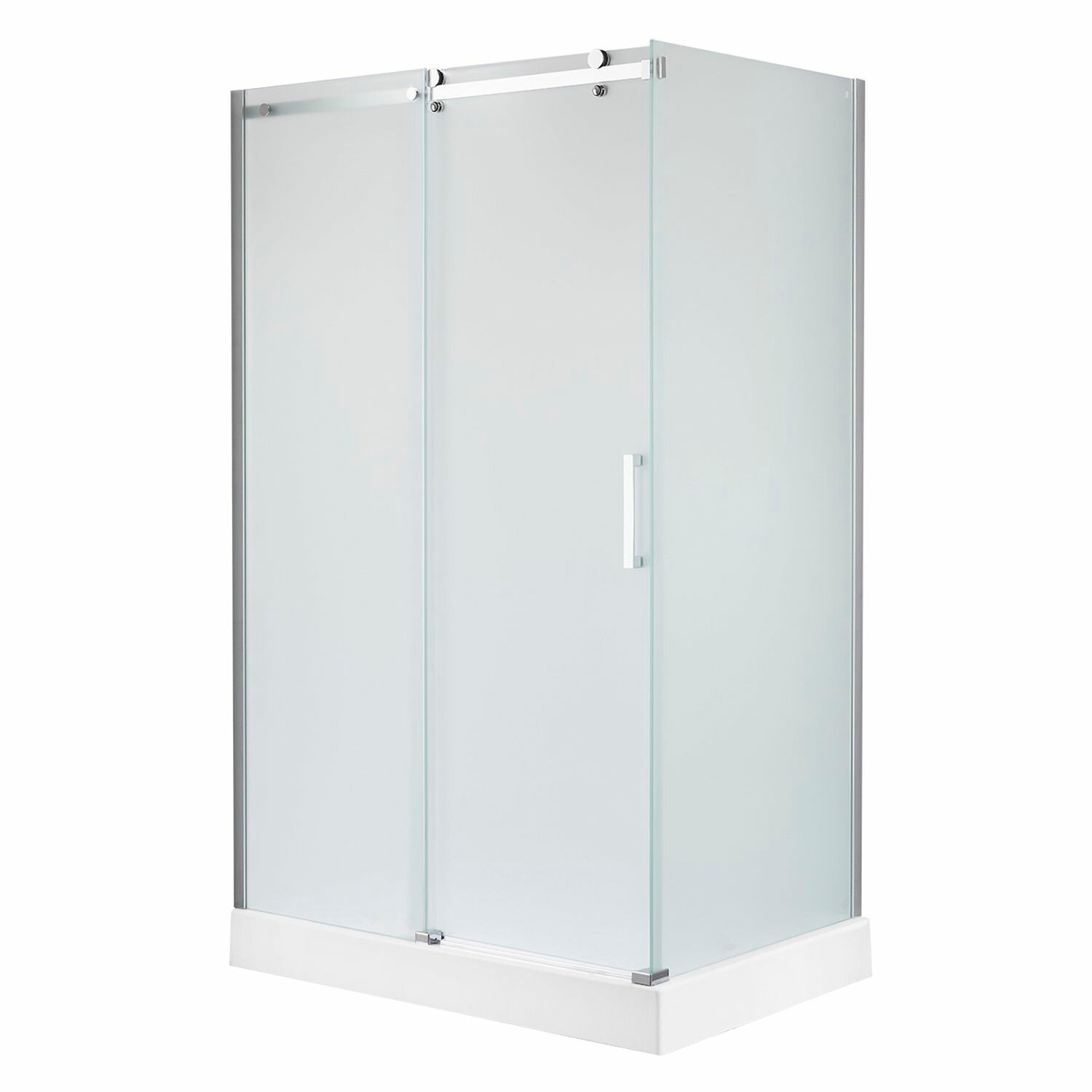 Душевое ограждение Loranto CS-502 1200х900х1975 универсальная ориентация, в комплекте с поддоном, матовое стекло 8мм, профиль хром (CS-502 120-90)