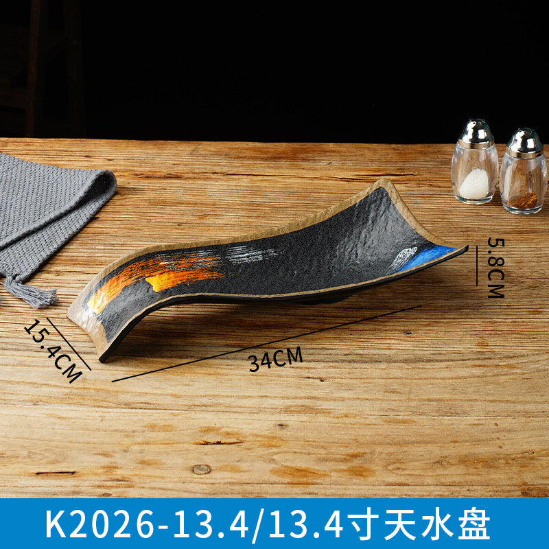 Меламиновая тарелка Суши тарелка Длинная тарелка Прямоугольная тарелка для закусок Тарелка для барбекю Имитация фарфора