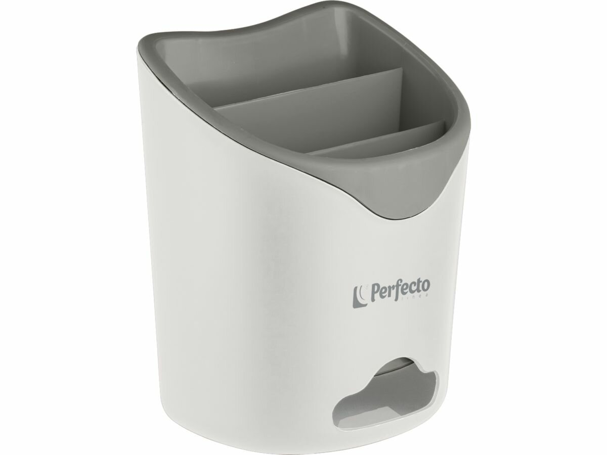 Подставка для столовых приборов с поддоном настенная PERFECTO LINEA белая (34-118850)