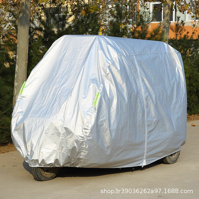 Полностью закрытый утолщенный чехол для мотоцикла, электрического трехколесного и четырехколесного транспортного средства, чехол для скутера для пожилых, защита от солнца, водонепроницаемый чехол