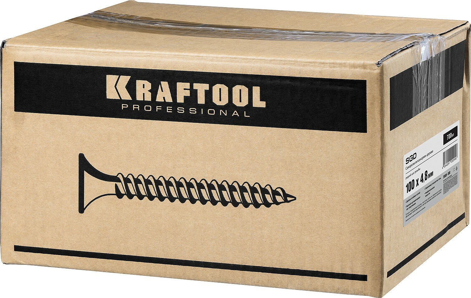 KRAFTOOL СГД, 100 х 4.8 мм, фосфатированное покрытие, 700 шт (5,18 кг.), саморез гипсокартон-дерево (3005-100)