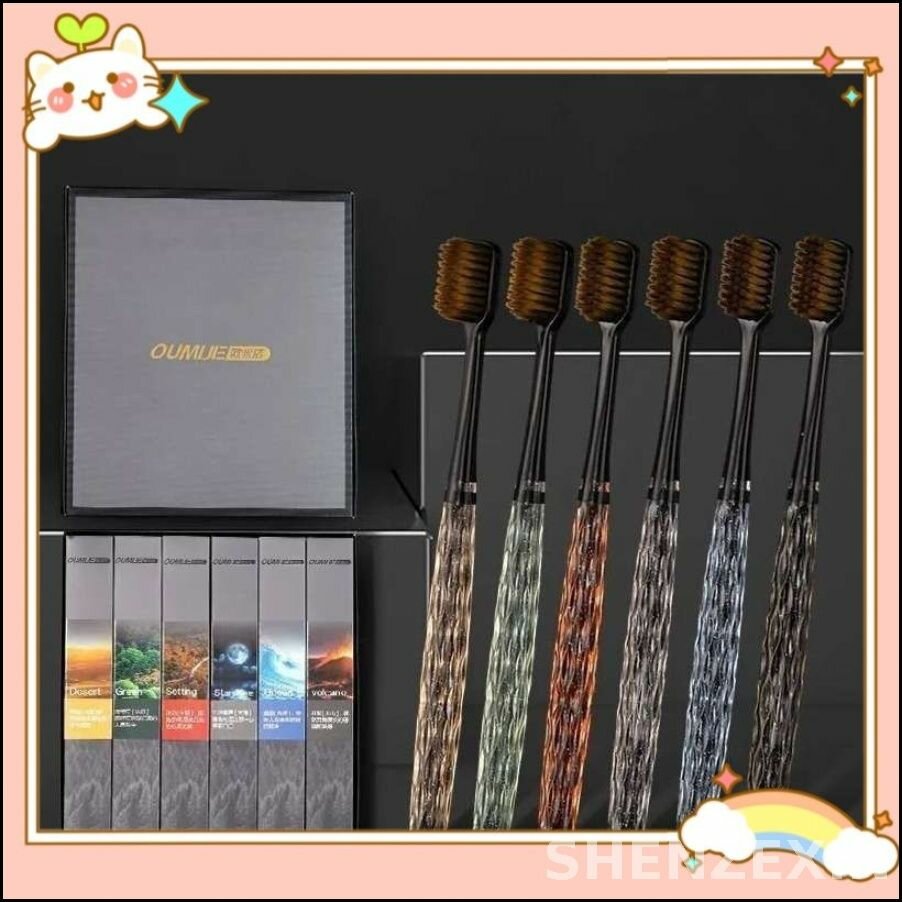 Ультратонкая круглая щетина компактная мягкая зубная щетка для чувствительных зубов набор из 6 шт.