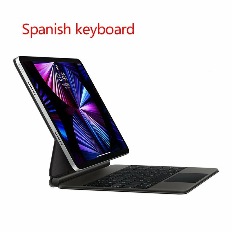 AJIUYU Magic Keyboard Folio для iPad Pro 12.9" iPad Pro 11 2021, Black Spain