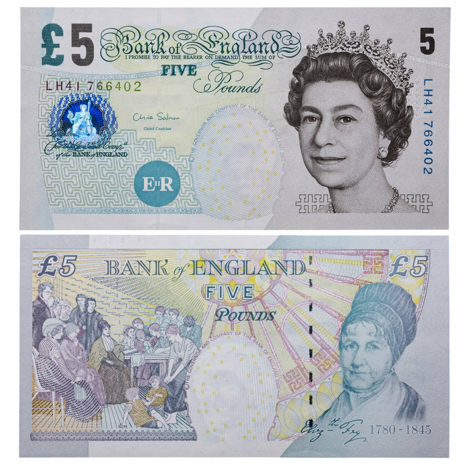 Англия 5 фунтов 2002 Pick 391d