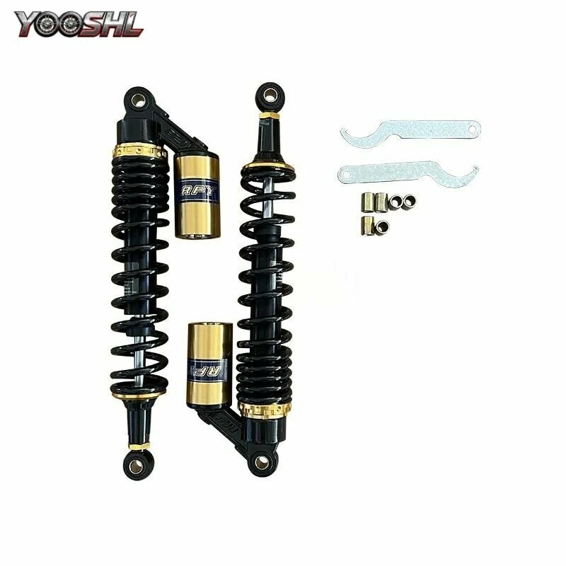 Внедорожные мотоциклетные запчасти: задний амортизатор RFY 400 мм двухпружинный, гидравлический, алюминиевый подвес с газовым баллоном азота