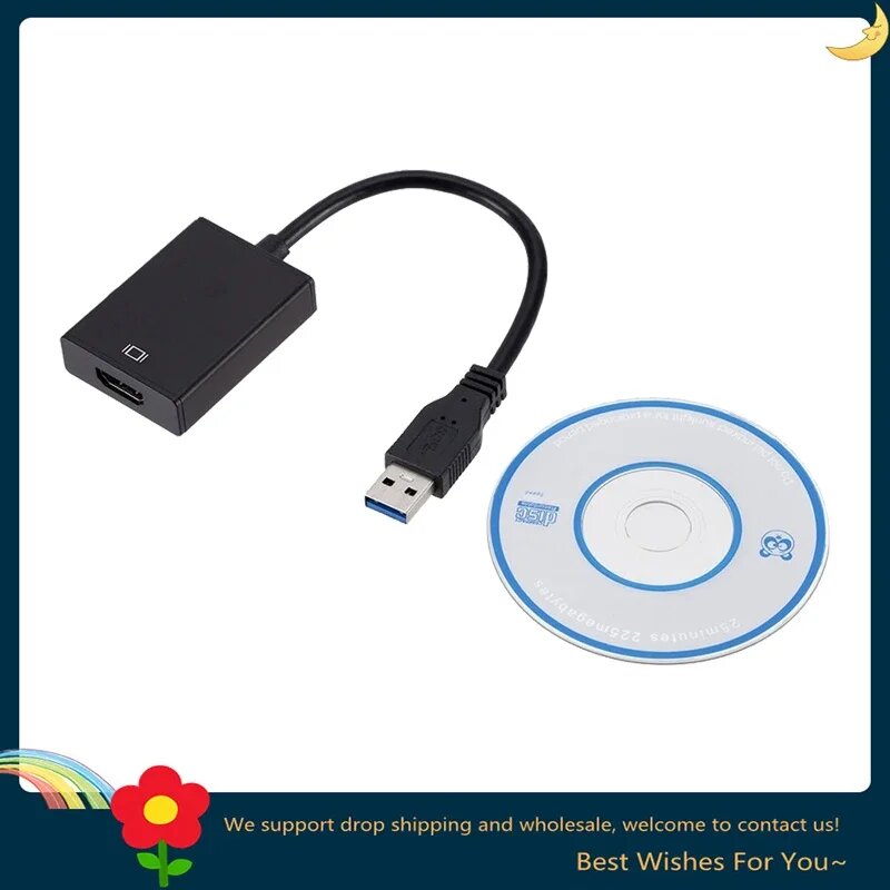 USB 3.0 в HDMI конвертер, черный