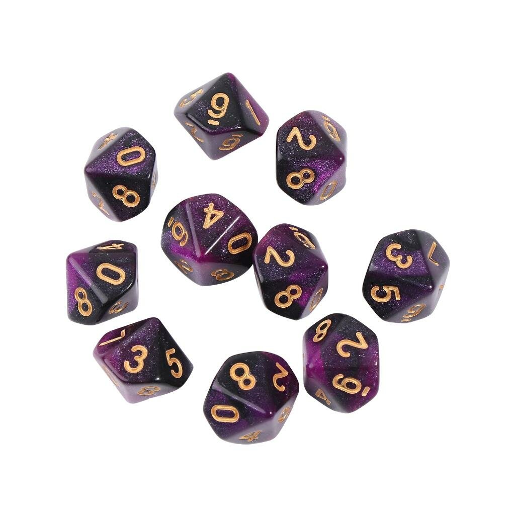 Многогранные кубики D10, 10 шт, 7