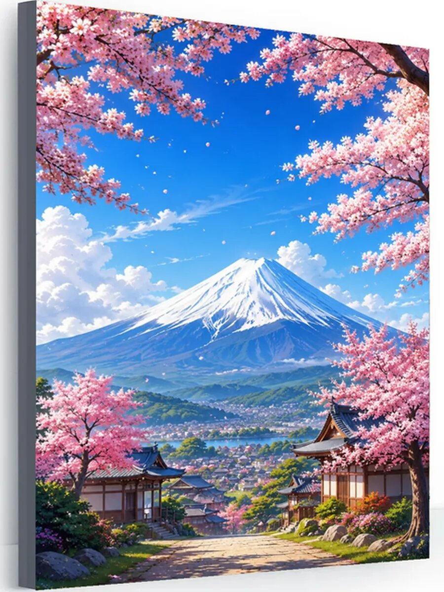Картина по номерам "Фудзияма япония", на холсте на подрамнике, 40 x 50 см