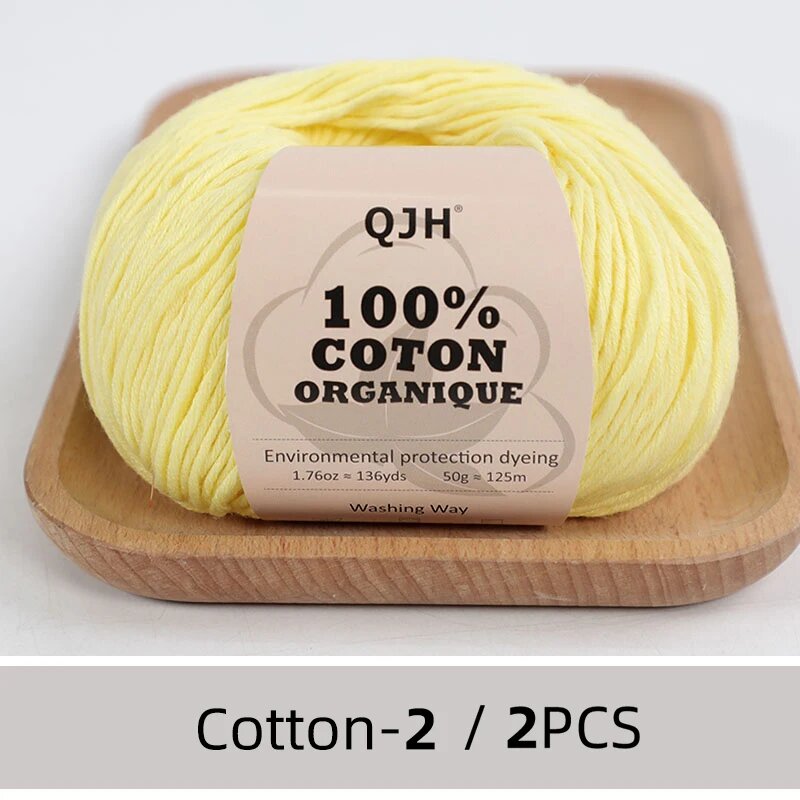 Пряжа QJH 100% Хлопок DK Светлая 2 упаковки N2-2PCS