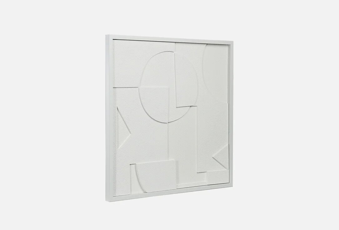 Bergenson Bjorn Minimalism, с белой рамой, 60х60 см Панно декоративное с эффектом 3D 1 шт