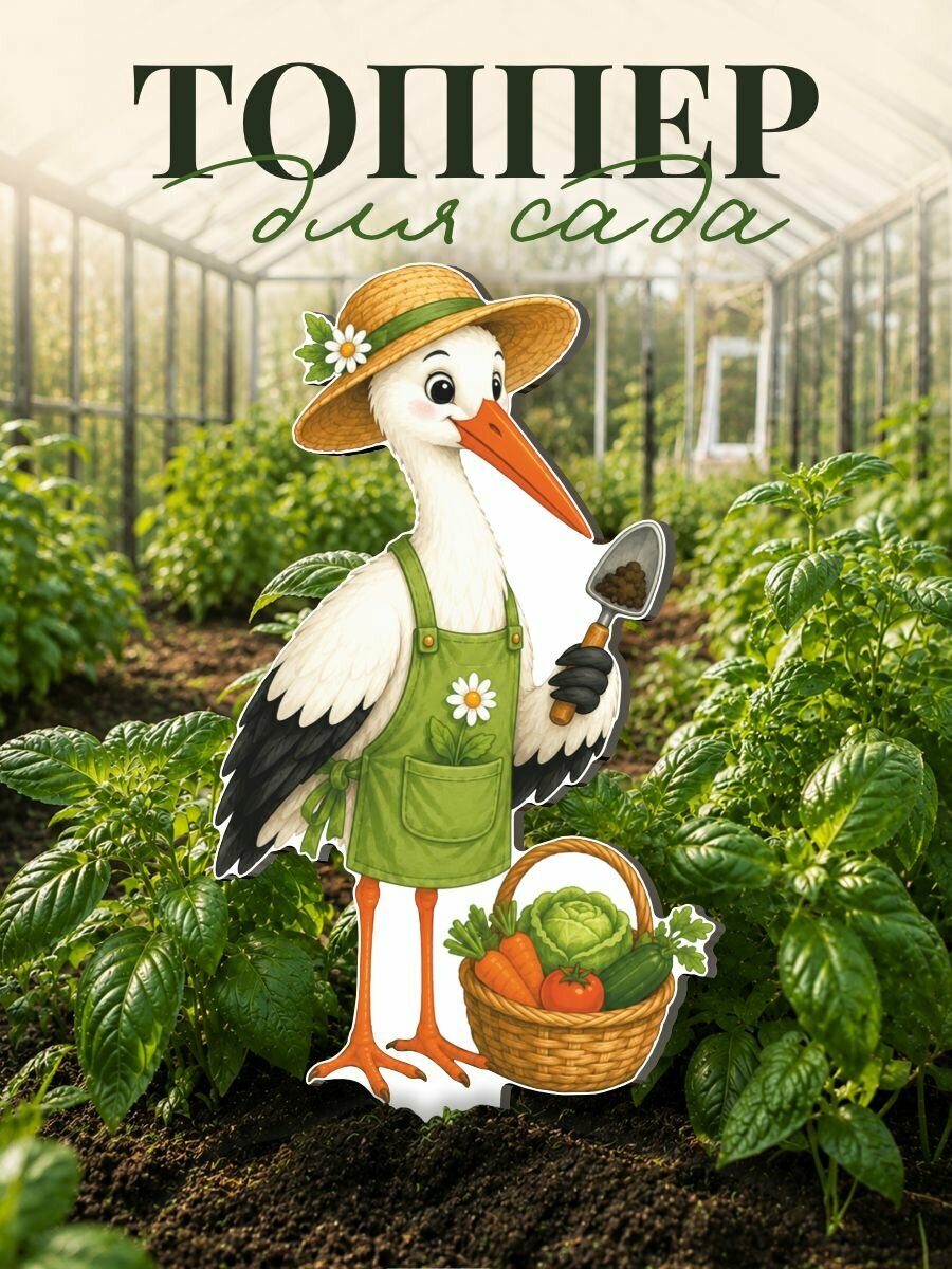 Фигурки для сада аист садовод