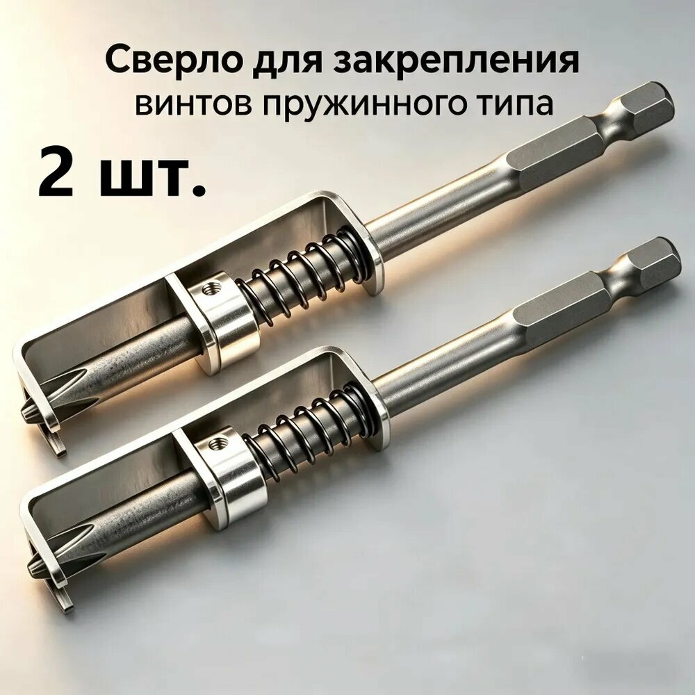 2 подпружиненных держателя для винтов, отвертка с защитой от падения, бита для работы одной рукой для электриков