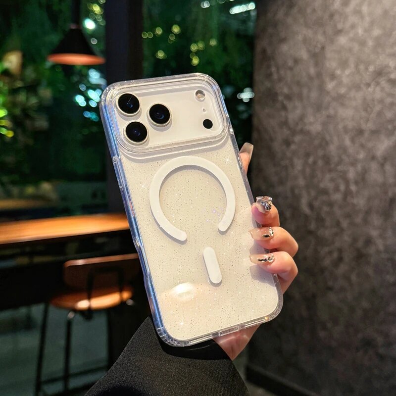 Акриловый блестящий магнитный чехол для ПК для Samsung S25 S24 S23 Clear magsafe case, Pixle 8 PRO