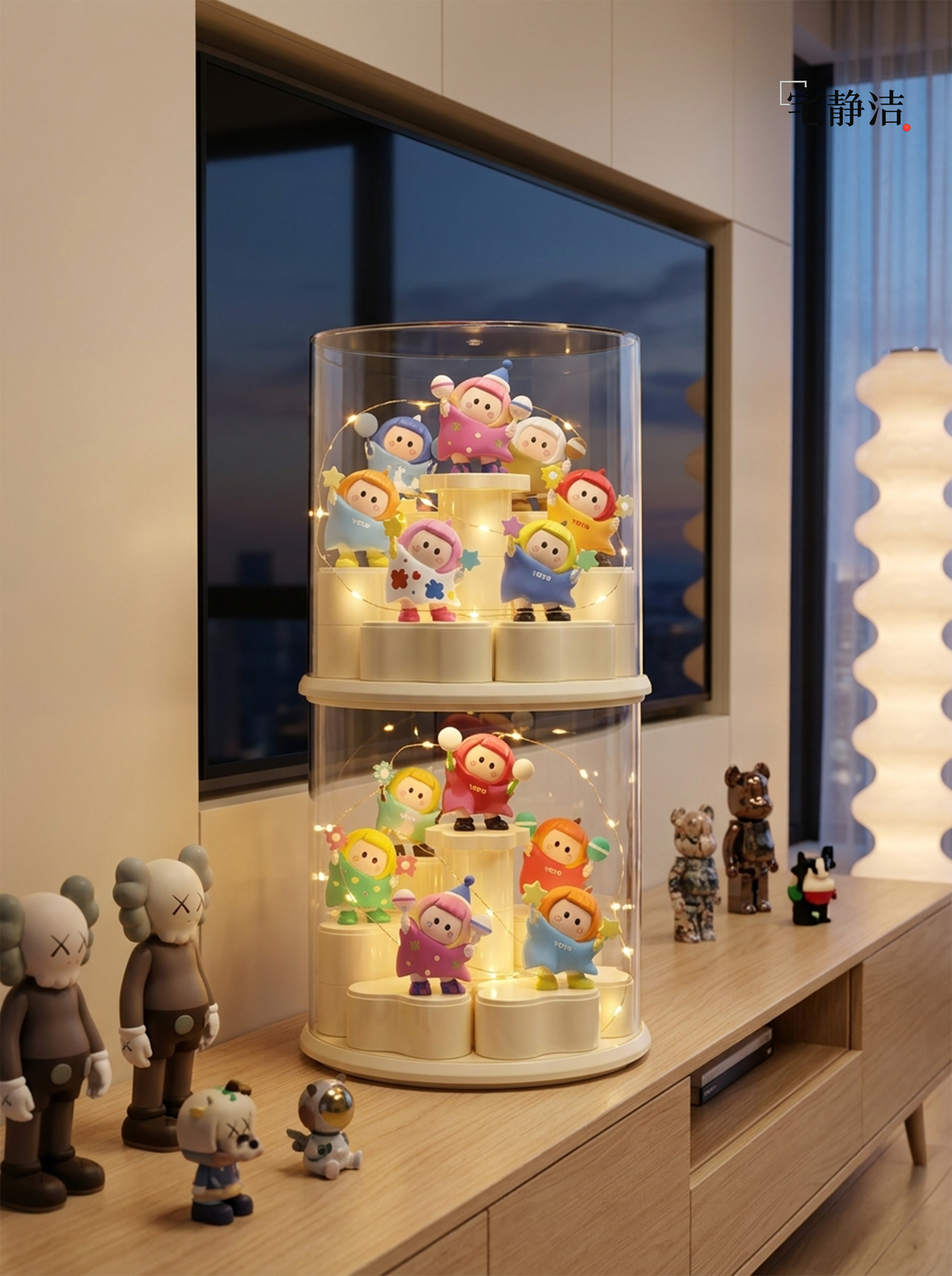 Прозрачный демонстрационный бокс-витрина MINISO для фигурок и игрушек, подставка для хранения и демонстрации, для милых