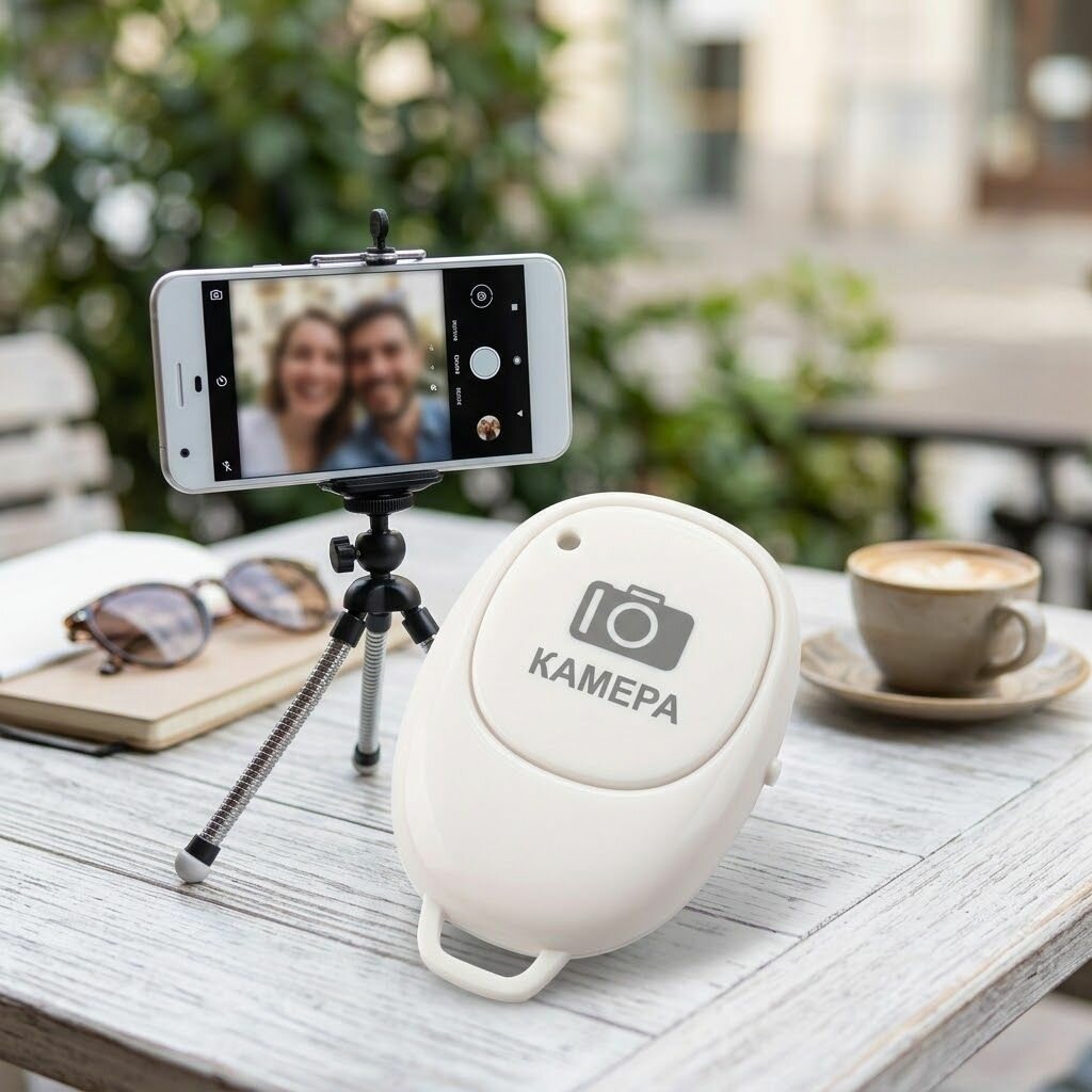 Bluetooth-кнопка для фото, белый для дистанционной съемки беспроводное управление