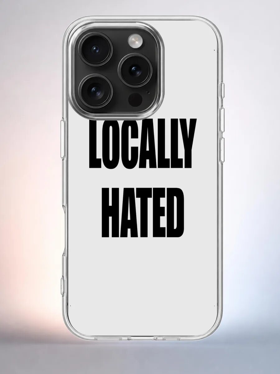Чехол iPhone 15 Pro locally hated силиконовый прозрачный