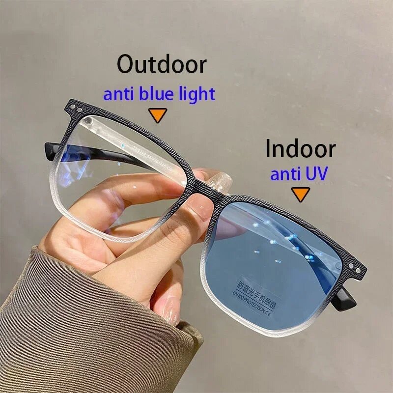 ZRGAE Фотохромные очки для близорукости gradient black blue, -250