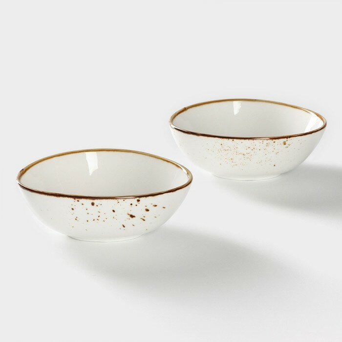 Салатники Magistro «Церера», набор 2 шт, 15.3×13×5.5 см, фарфор, белые