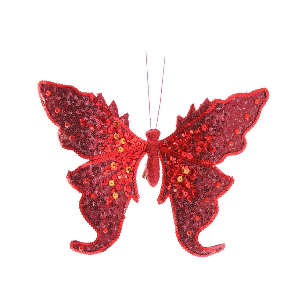 Декоративная бабочка, размер 25х2х23 см, красный цвет, интерьерный декор, арт. 753177-IT95