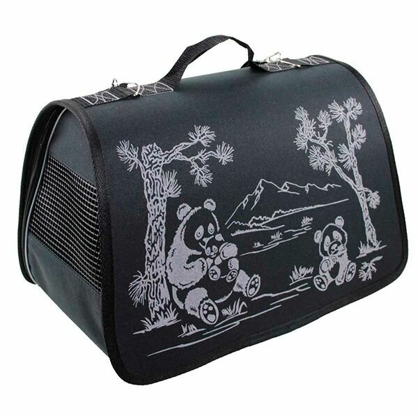Сумка-переноска Dogman для собак и кошек, Лира № 2, черный, панда 40х25х24 см
