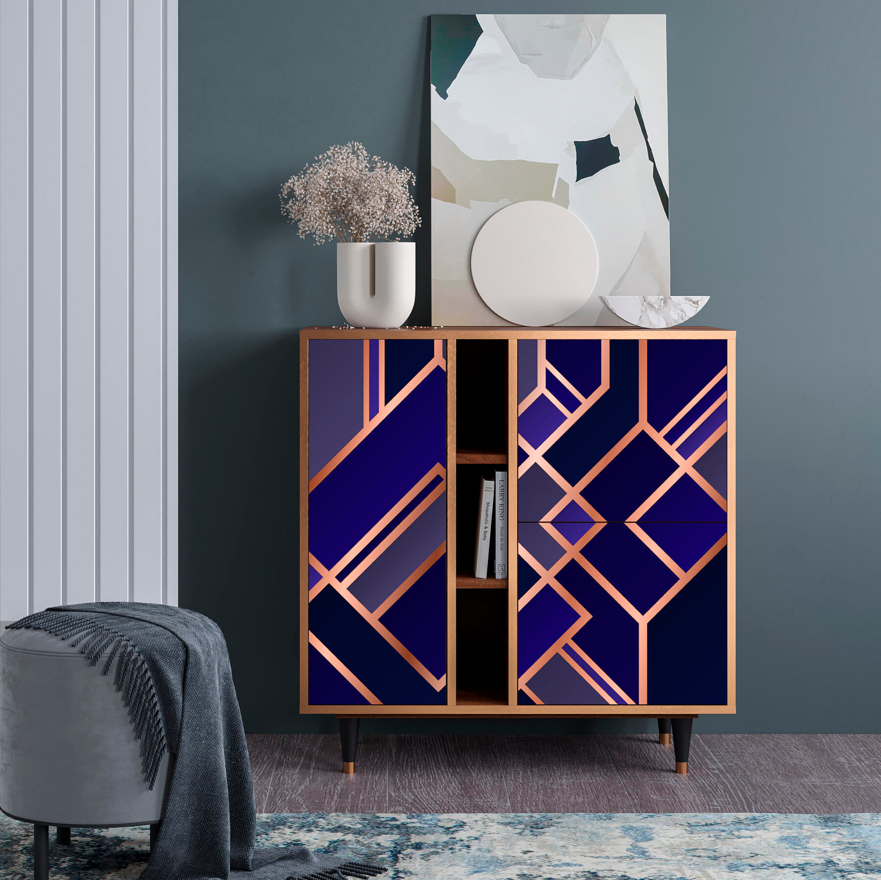 Комод - STORYZ - BS5 Aquamarine Getsby, Размер - 94 x 96 x 41 см, Цвет корпуса - , Орех