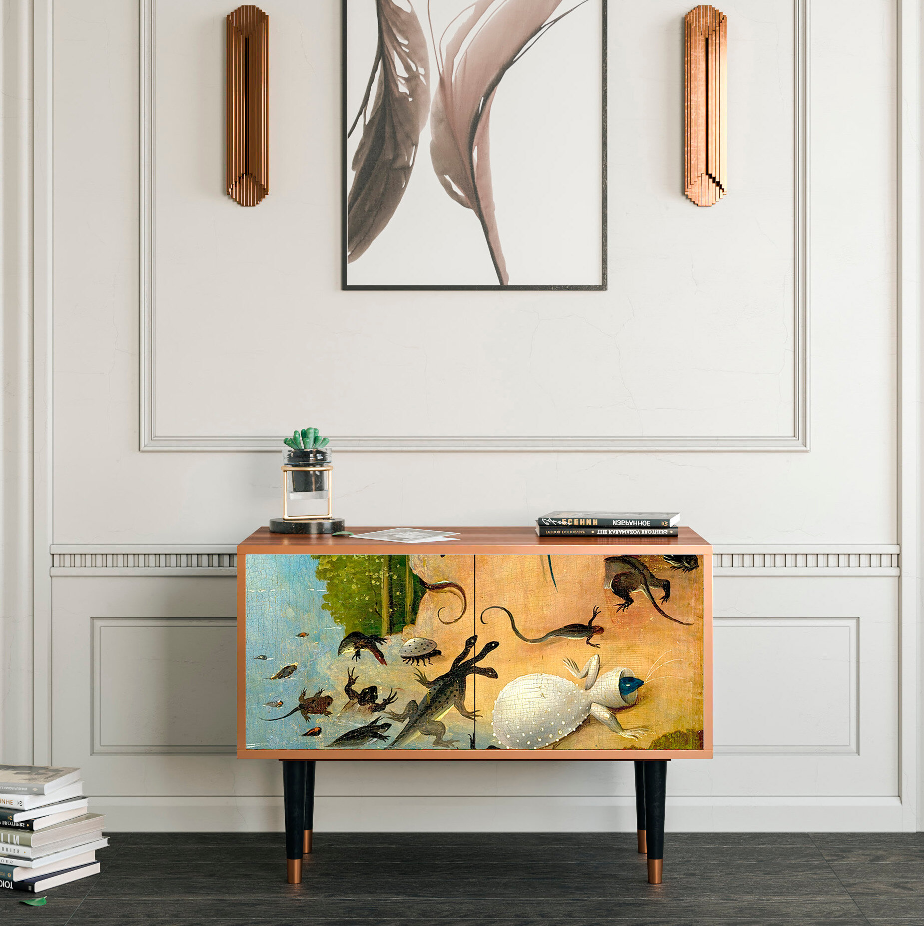 Комод - STORYZ - S1 The Garden by Hieronymus Bosch, Размер - 94 x 69 x 48 см, Цвет корпуса - , Орех