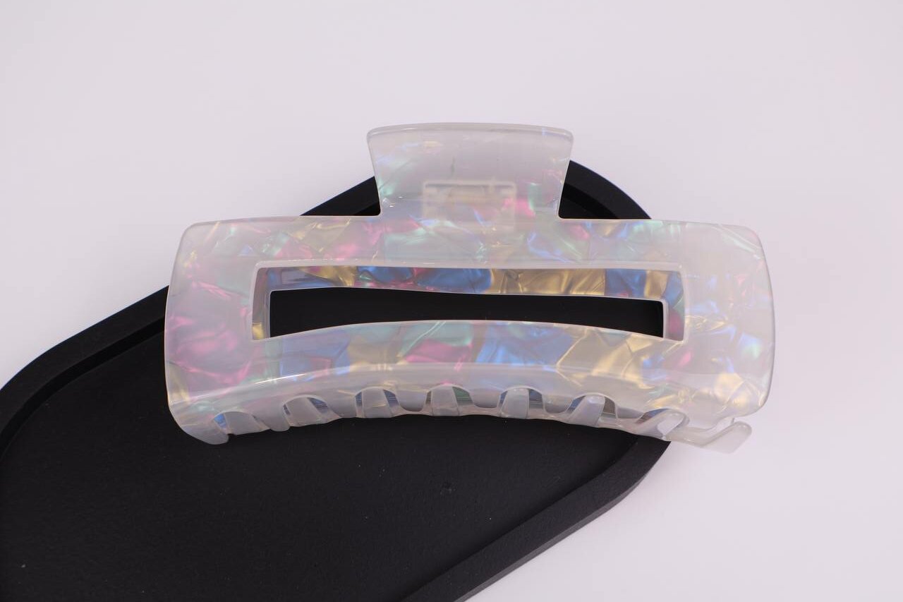 Краб для волос/Заколка-краб "Fashion", перламутровый, глянцевый пластик, большой