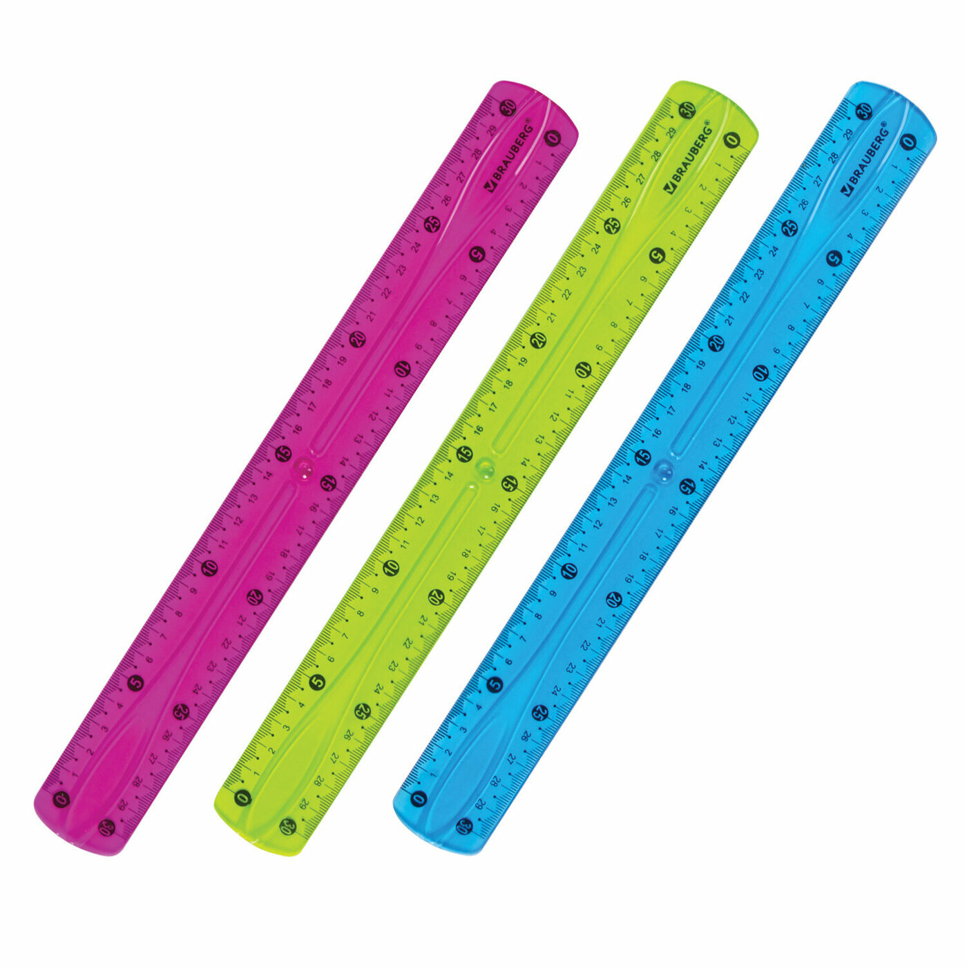 Линейка Brauberg 30 см гибкая "Flex", пластиковая, 1 шт (210675)