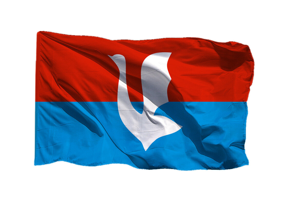 Флаг Гусь Хрустального на сетке, 100х150 см - для уличного флагштока