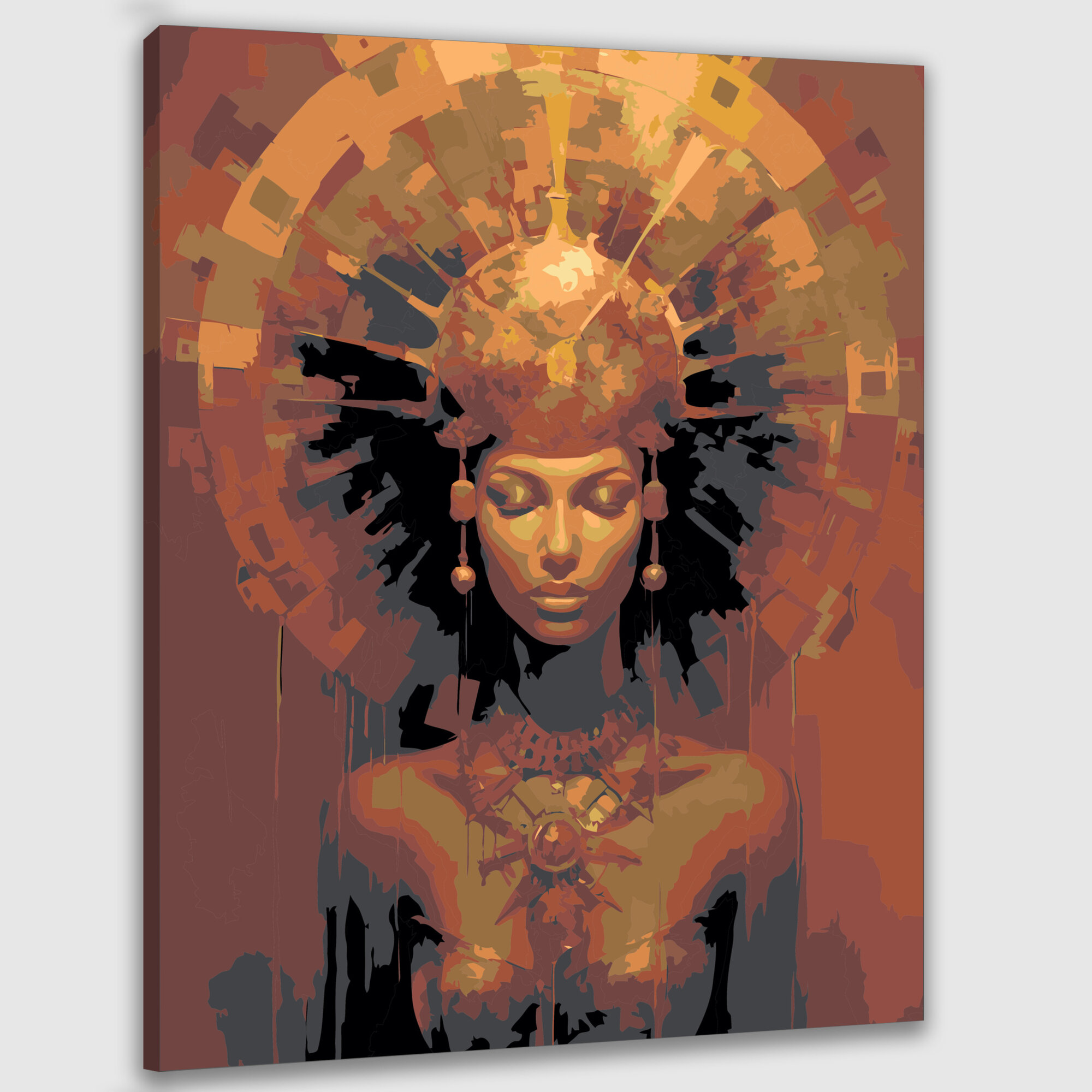 Картина по номерам 40x50 см, картина маслом, Принцесса песочных часов, женщина, корона, золотые песочные часы