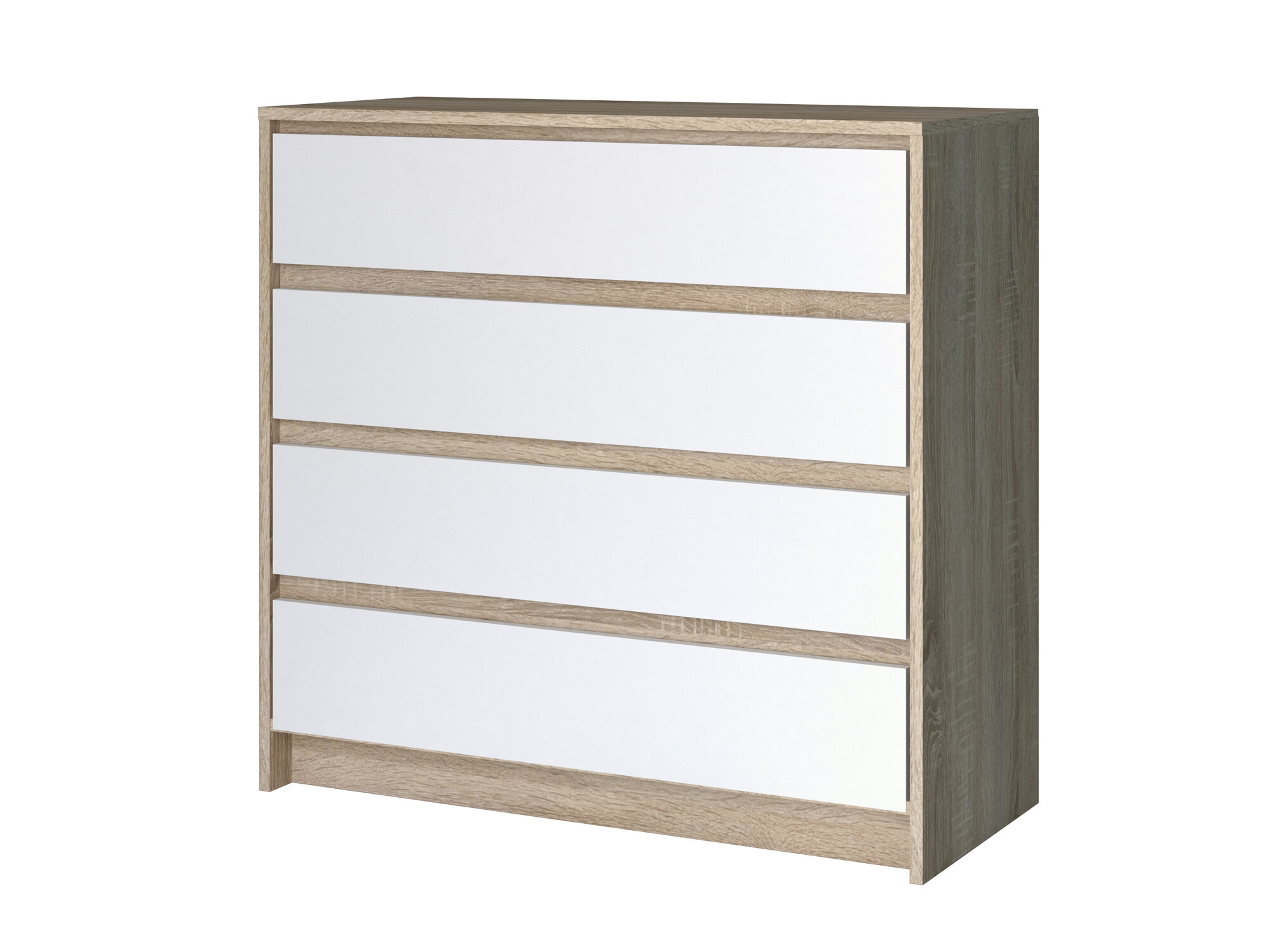 Комод Соло 2-2, дуб сонома/белый, 90х41х93, 4 ящика