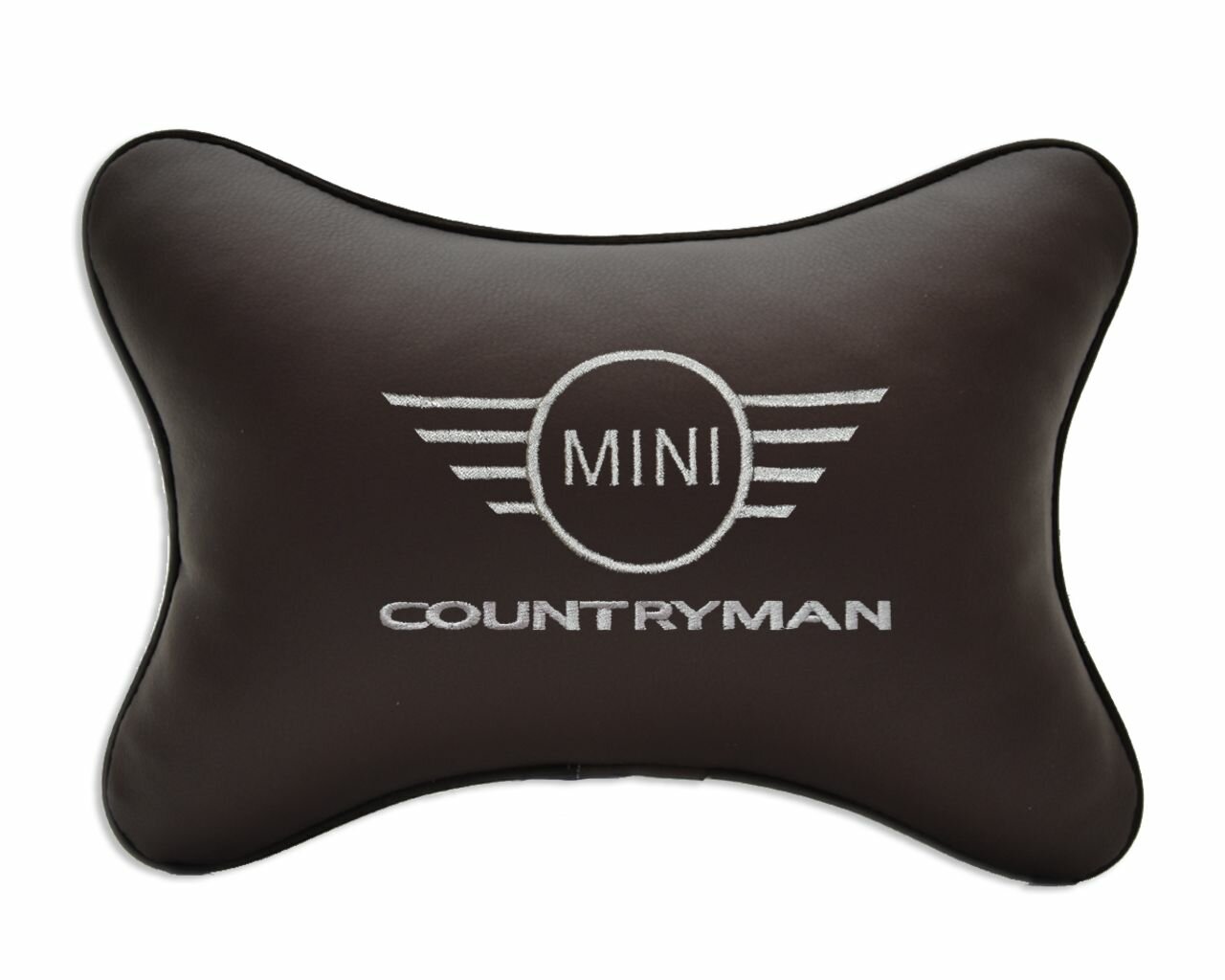 Подушка автомобильная на подголовник коричневая экокожа MINI Countryman