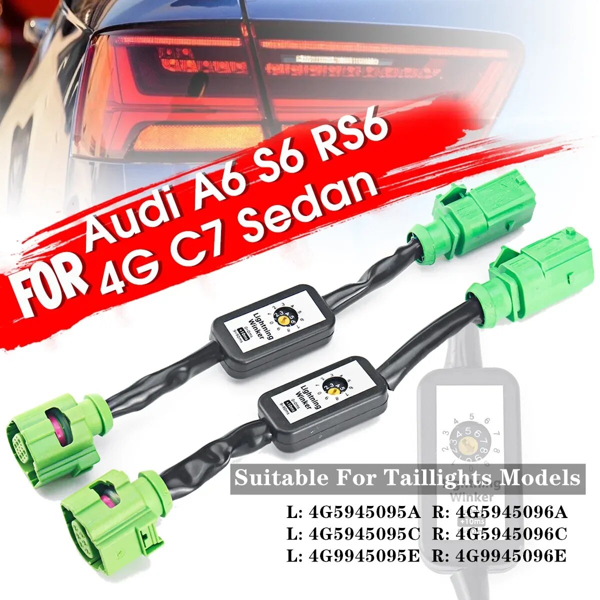 2 шт, динамический указатель поворота, светодиодный модуль заднего фонаря, жгут проводов для Audi A6 S6 RS6 4G C7 Sedan