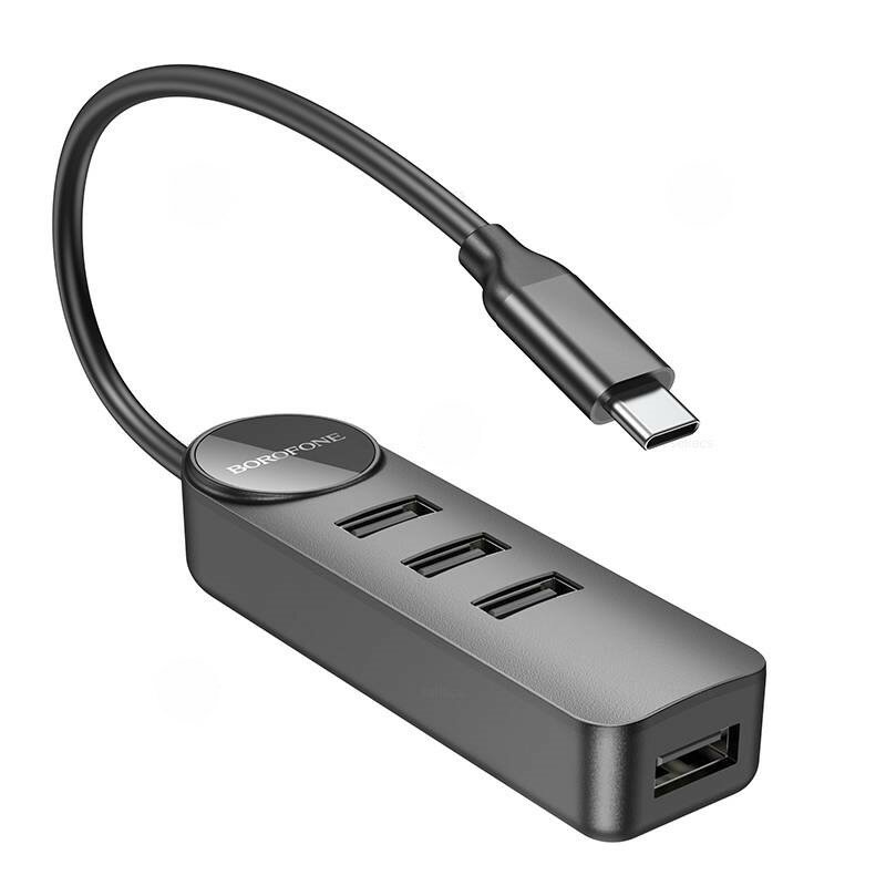 USB-C концентратор Borofone DH5, Type-C to 4 USB, USB Hub, конвертер
