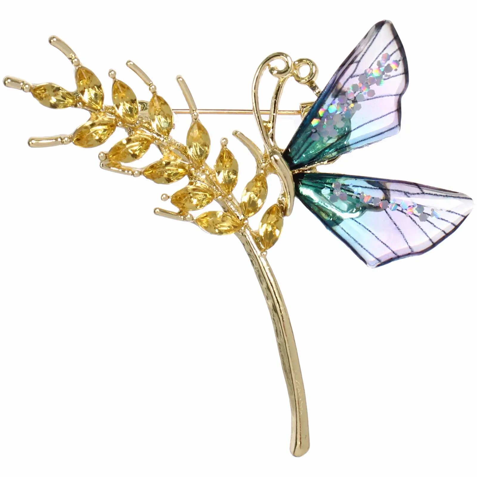 Брошь, стекло, эмаль, кристаллы Swarovski