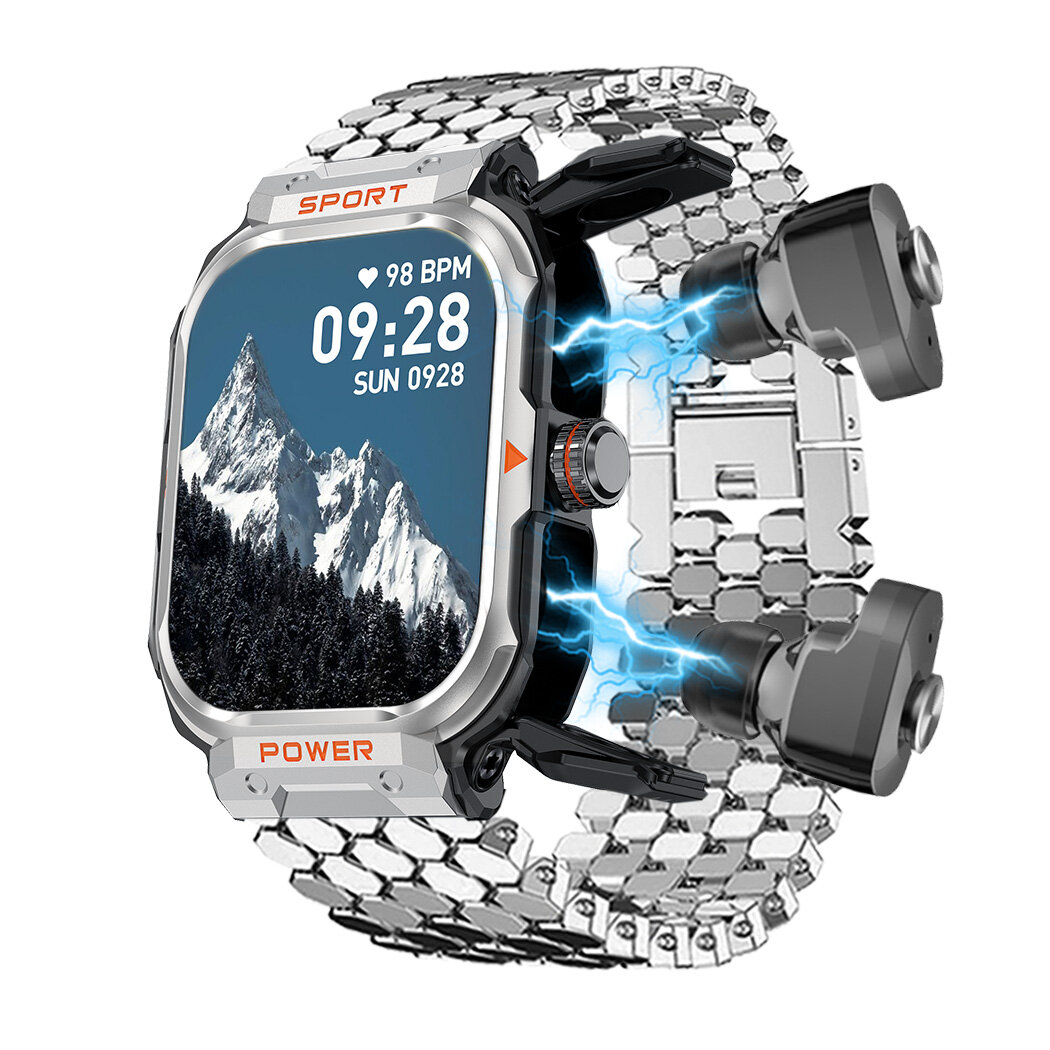 Смарт-часы Black tech с наушниками, музыка/спорт, фитнес-трекер, NFC, металл