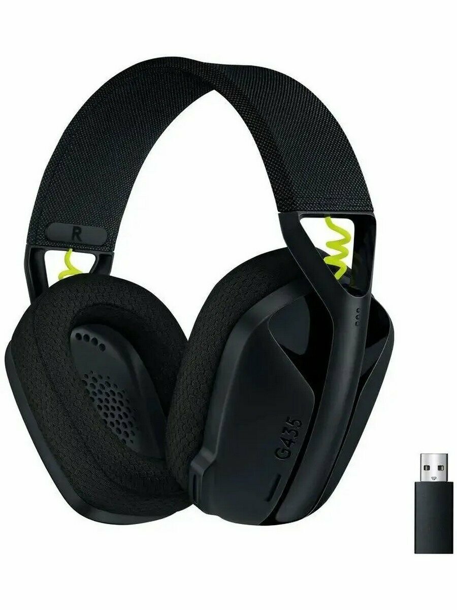 Гарнитура беспроводная LOGITECH G435 Lightspeed черный (Bluetooth, USB) (981-001053)
