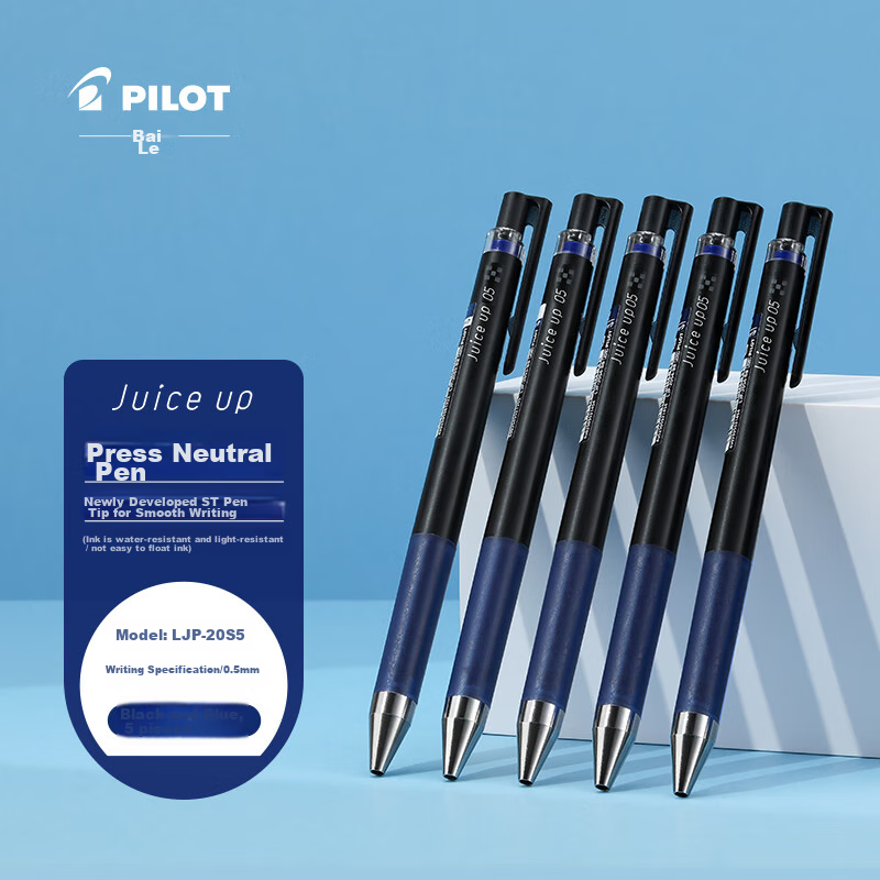 PILOT Juice Up Retractable Colorful Gel Pen, LJP-20S5 0.5mm, Black And Blue, 5-Pack
