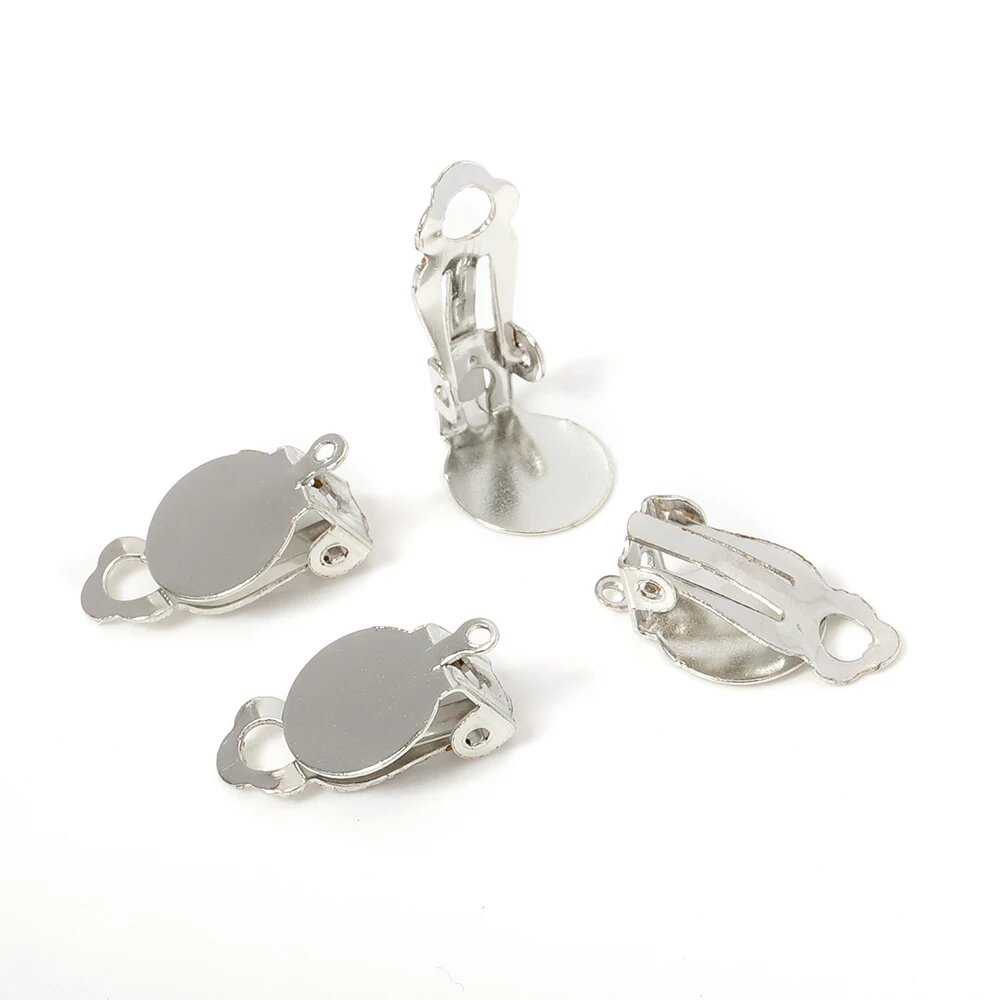 Золотые серьги-клипсы Ailimi 50 шт. Rhodium