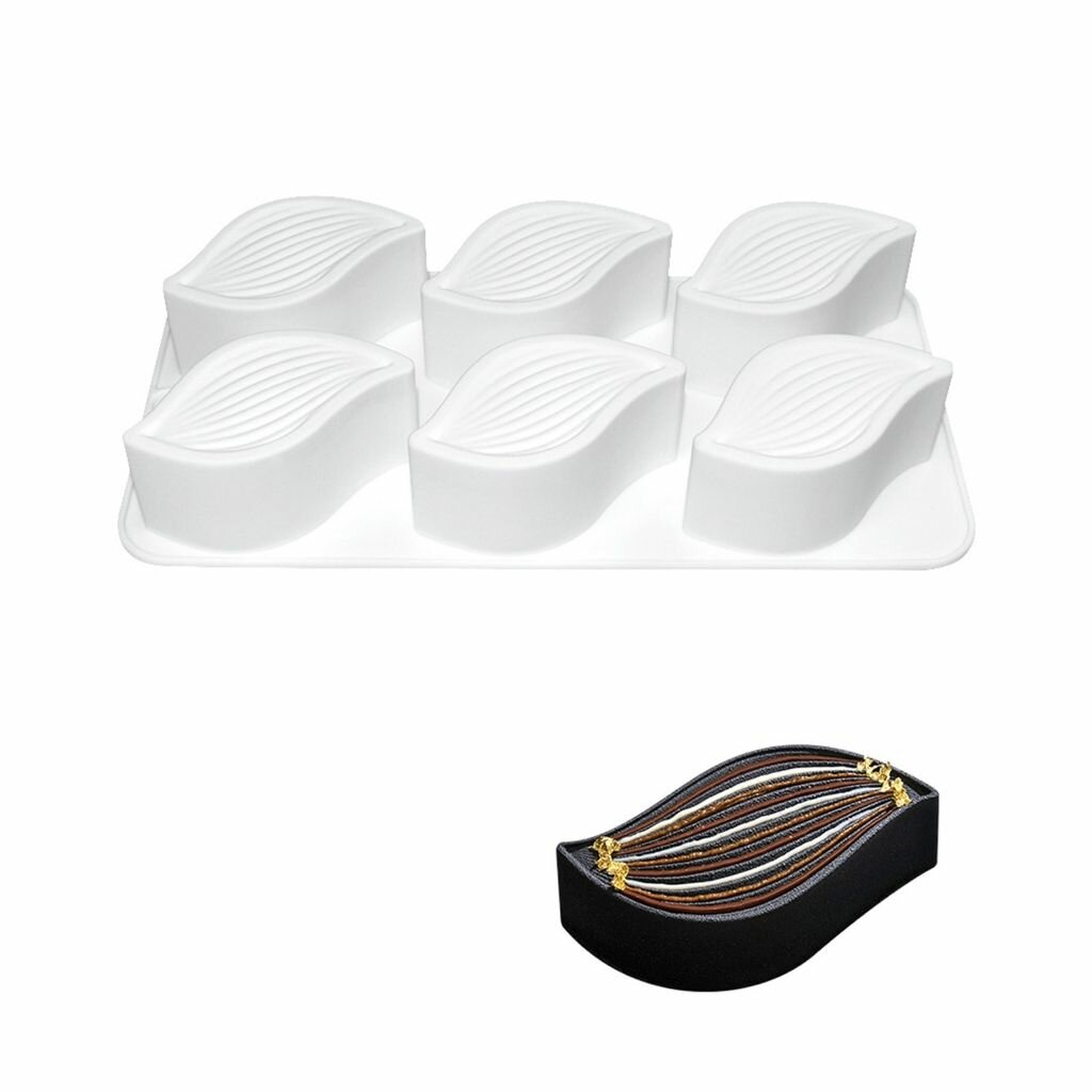 Инструменты для выпечки, Форма для муссового торта с 6 волнообразными листьями