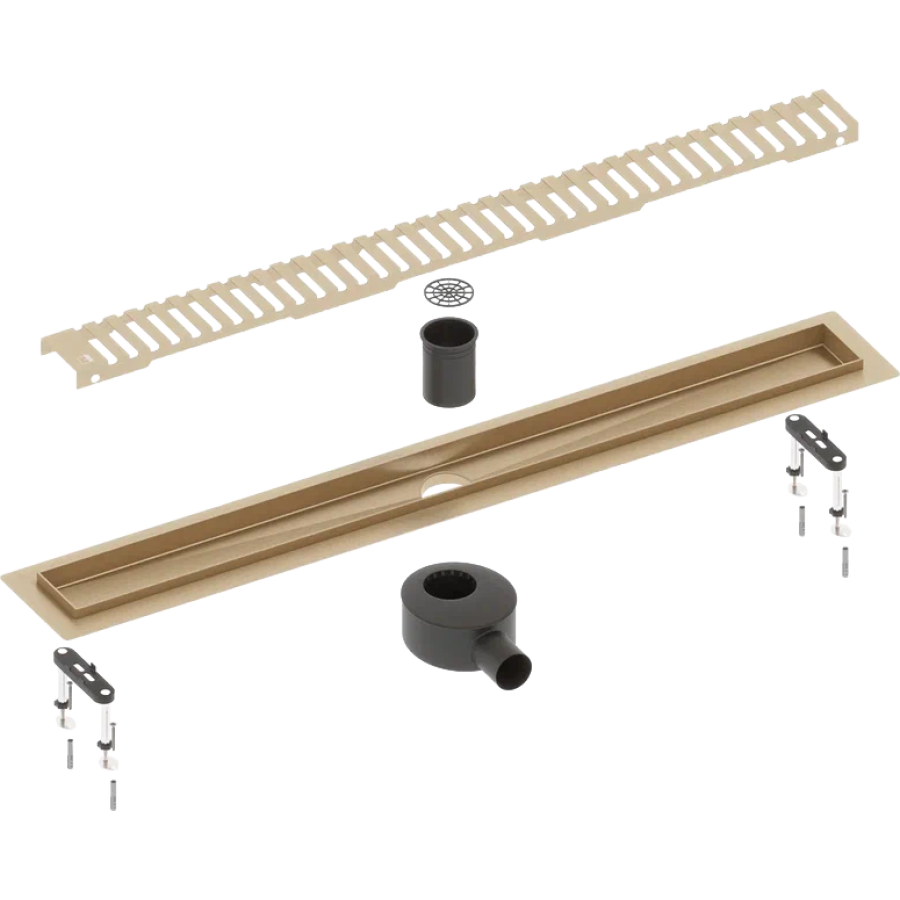 Душевой трап (лоток) Timo Drain Systems DS230109/17 900 вставка lines, золото матовое